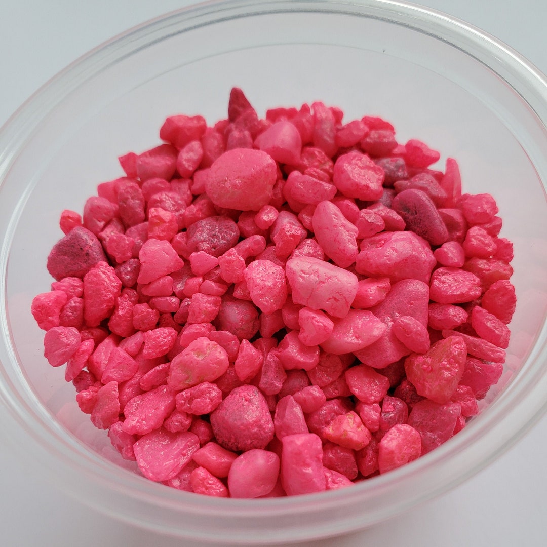 Decorative Pink Gravel Pebbles, Fluorescent Hot Pink Magenta Chips ...