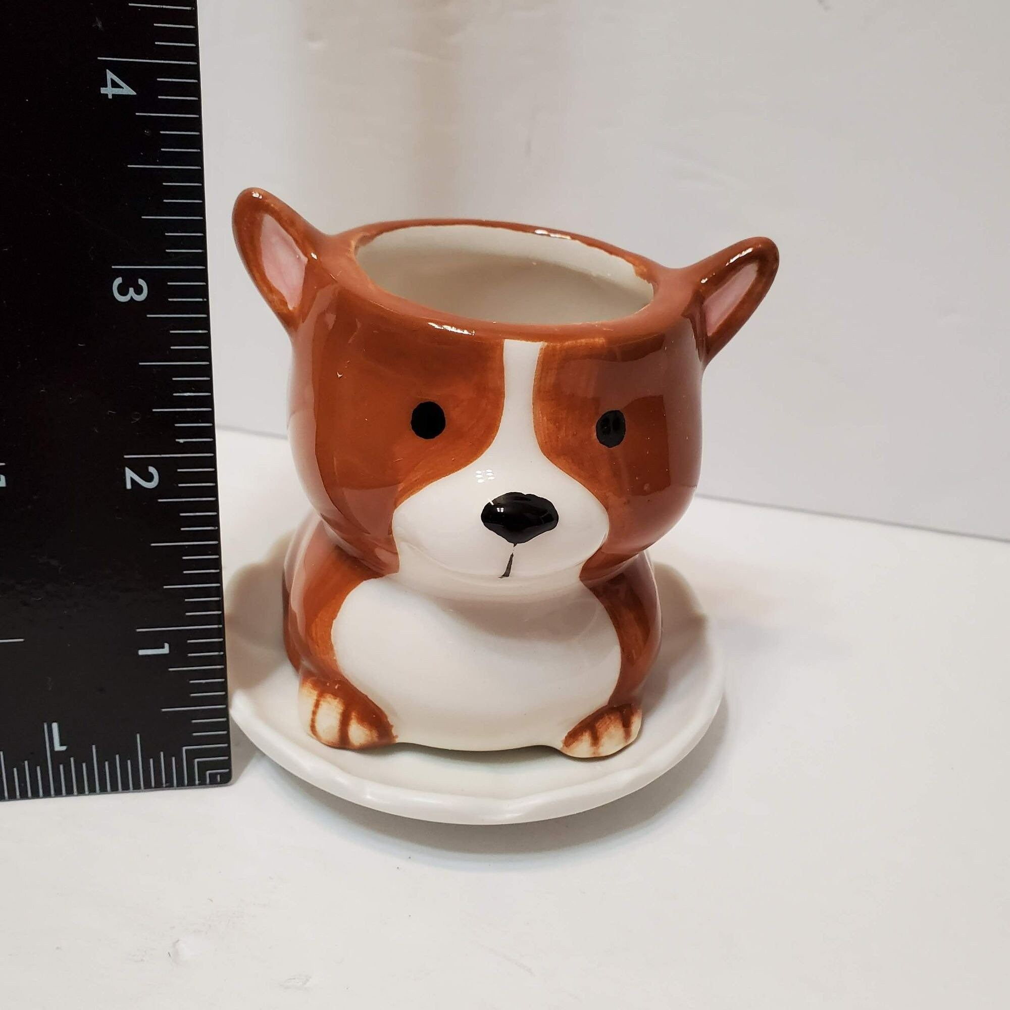 Mini Dog Planter With Succulent, Animal Planter, Houseplant Gift, Corgi ...
