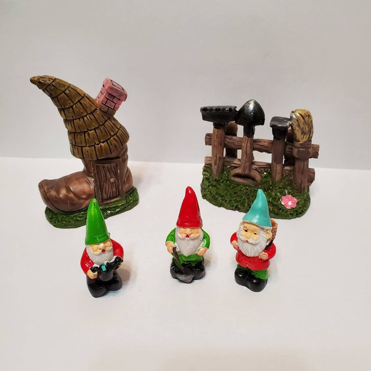 Garden Gnome Fairy Garden Set, Gnome House, Gnome Decor, Fairy Garden ...