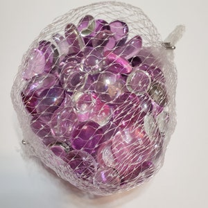 Colored Glass Gems, Pink Purple Clear Marbles, Decorative Accent ...