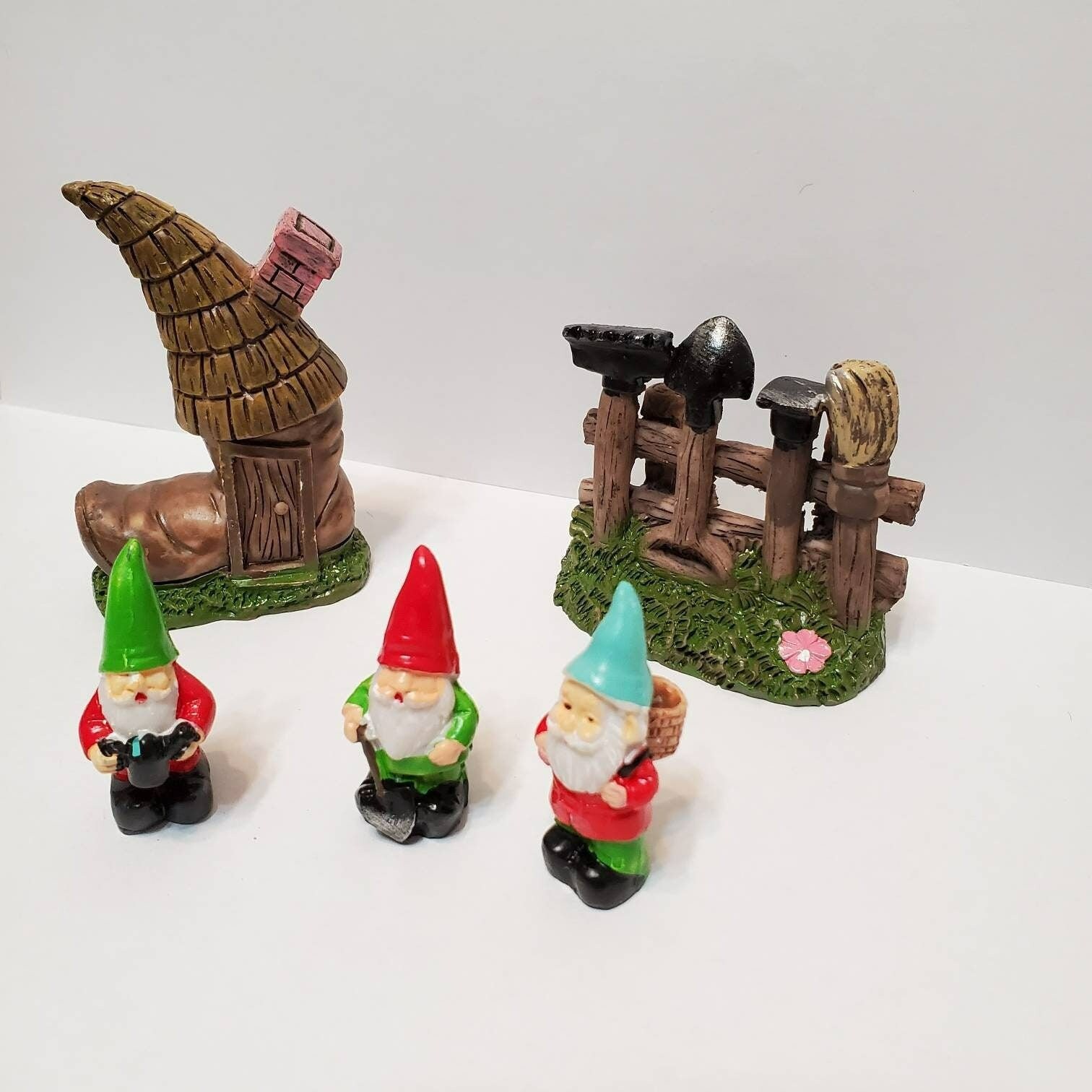 Garden Gnome Fairy Garden Set, Gnome House, Gnome Decor, Fairy Garden ...