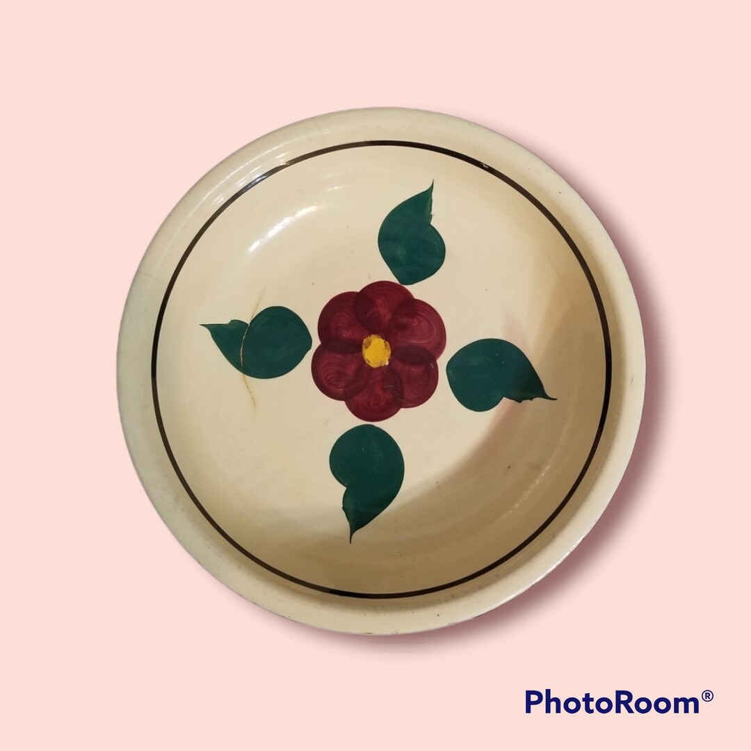 Vintage Watt Pottery Flower Large Pottery Bowl - Etsy