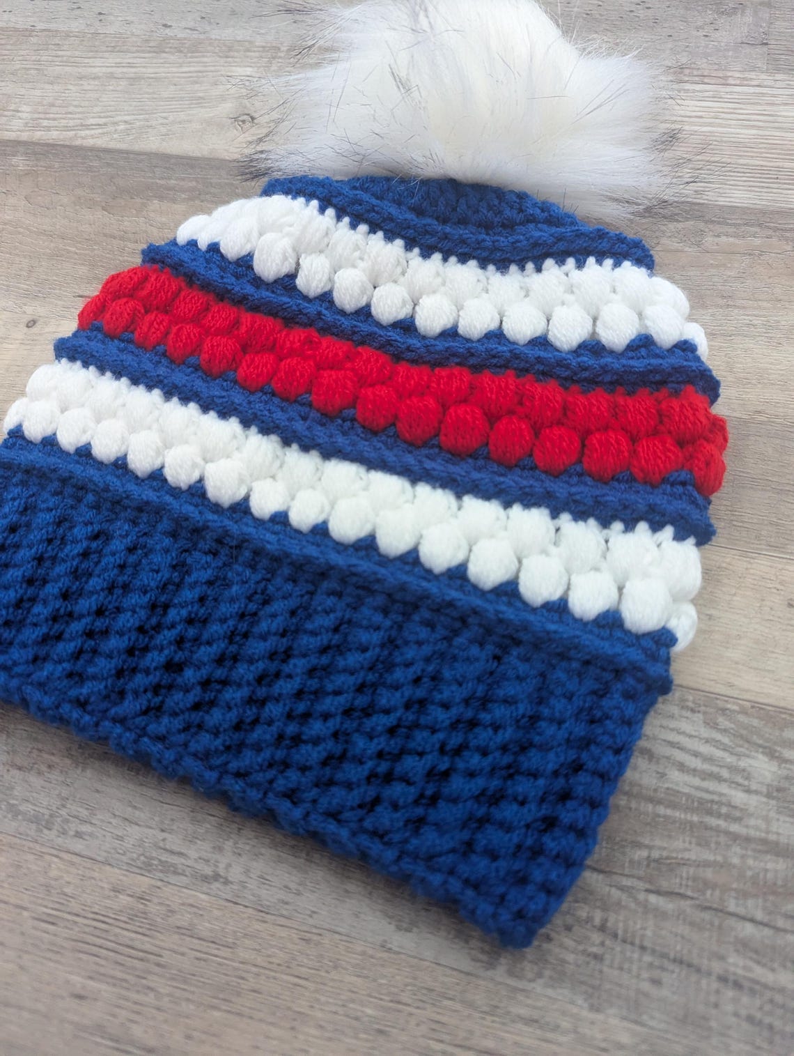Buffalo Bills Crochet Toque Beanie With Pom Pom | Custom Sizes | NFL - Etsy