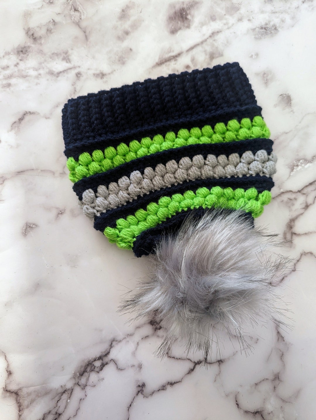 Seattle Seahawks Crochet Toque Beanie With Pom Pom | Custom Sizes | NFL ...