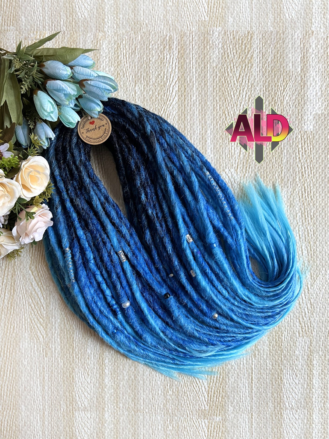 Blue & Black Boho Dreads Synthetic Dreadlocks Extensions, Vikings ...