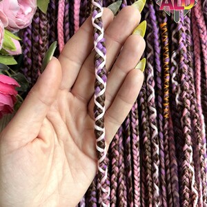 Ginger Brown & Purple Pink Boho Braids Extensions Synthetic Hair ...