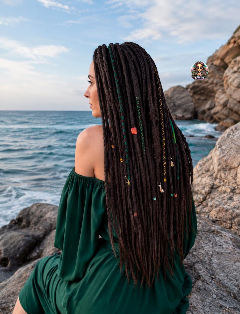 Dark Brown Synthetic Dreadlock Extensions: Boho Festival Hair - Etsy