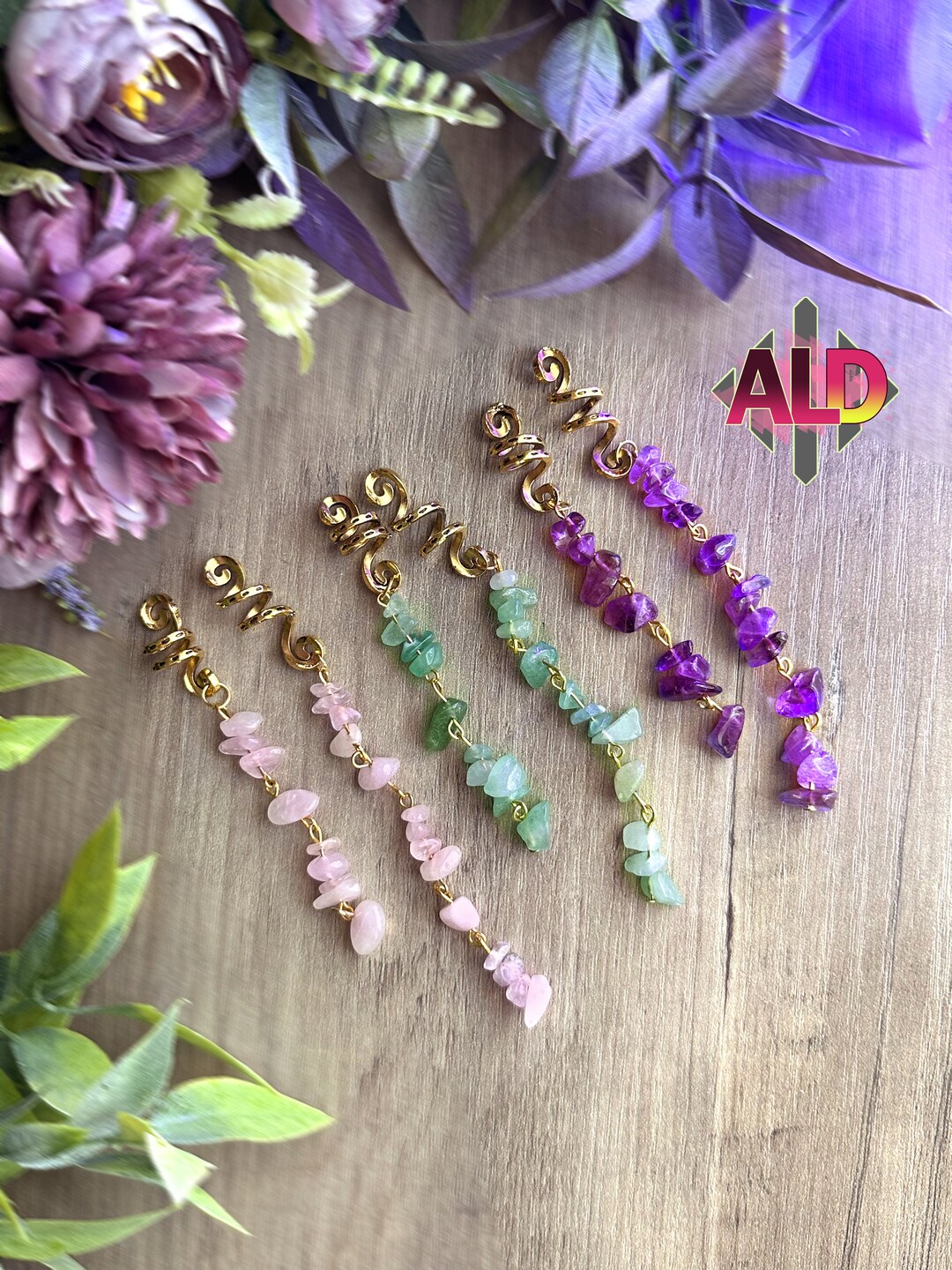 Crystal Gemstone Viking Hair Beads for Synthetic Dreads and Braids ...