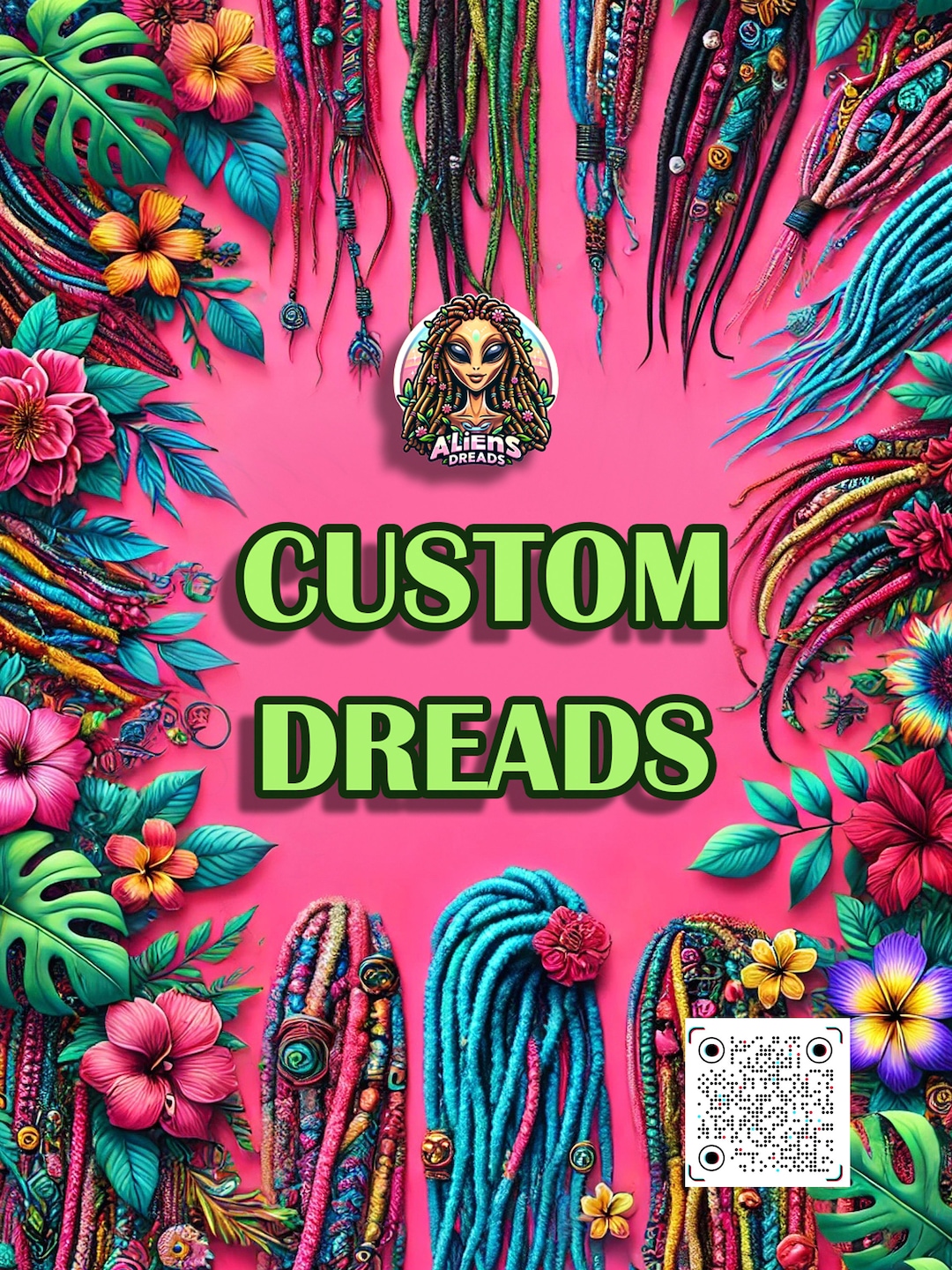 Custom Synthetic Dreadlock Extensions: Boho Viking Single & Double ...
