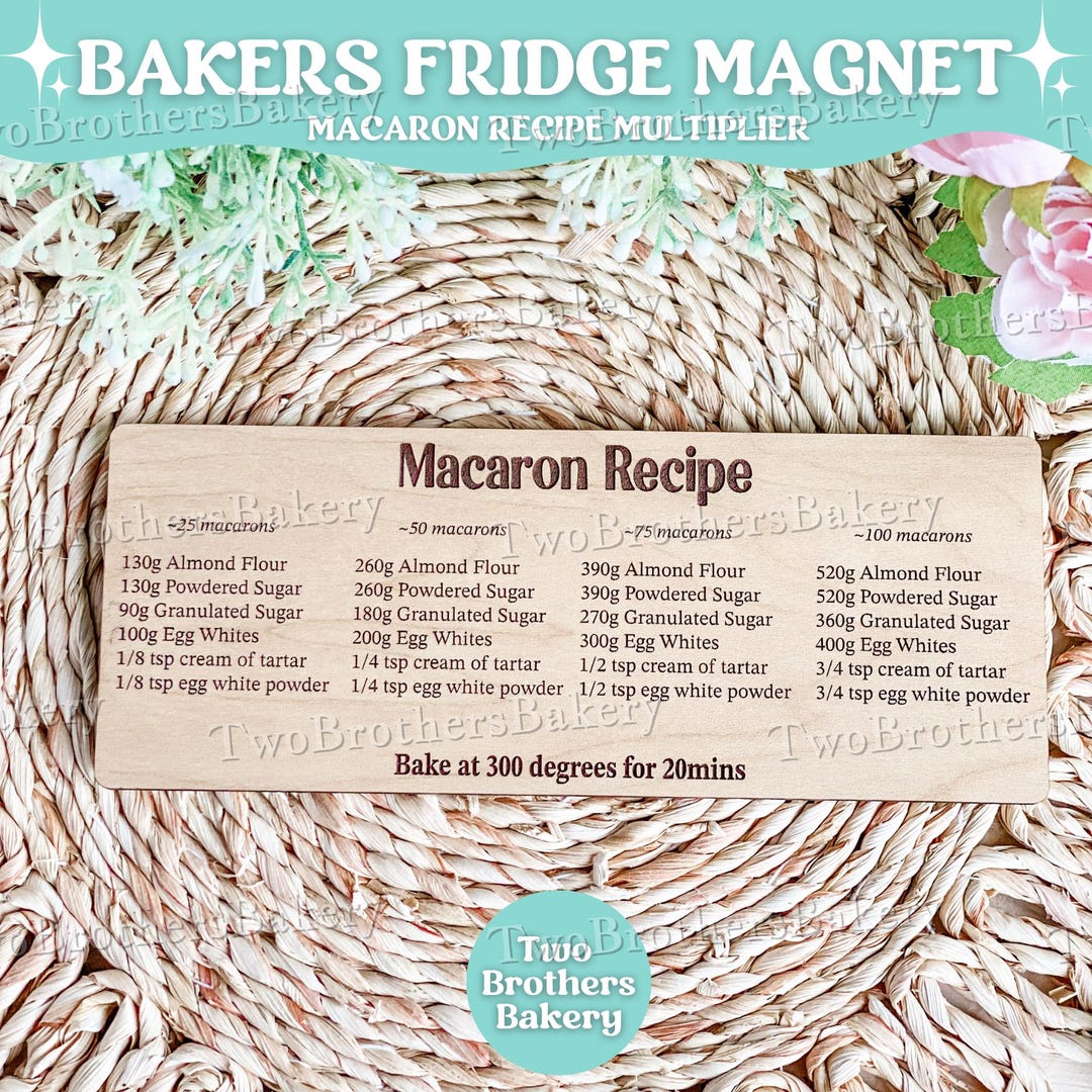 Macaron Recipe Magnet, Macaron Fridge Magnet, Custom Baking Magnet ...