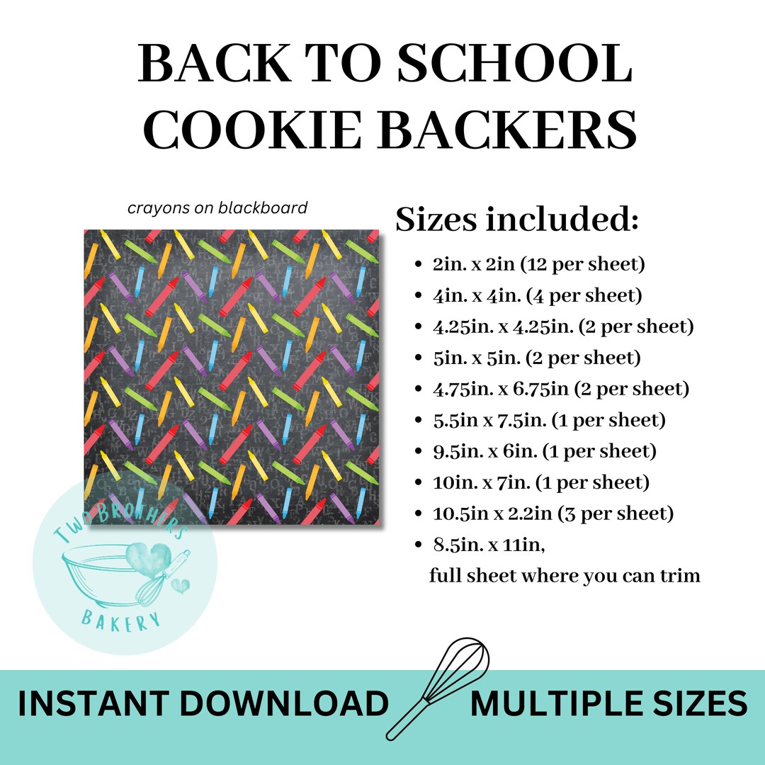 Back to School Cookie Backers | Cookie Backers | School Cookie Tags ...