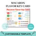 Macaron Flavor Key Card Editable Macaron Template Macaron - Etsy