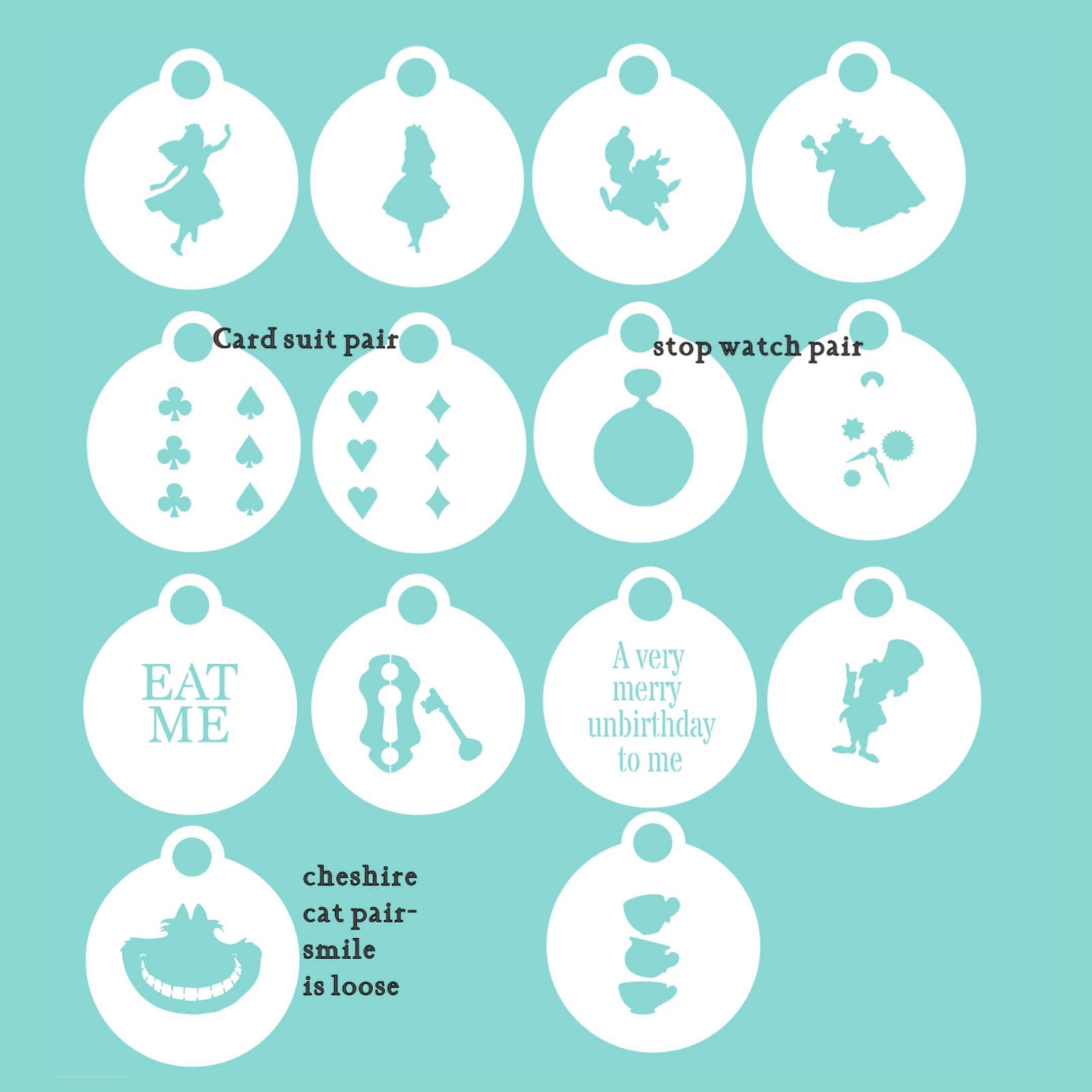 Alice In Wonderland Stencil