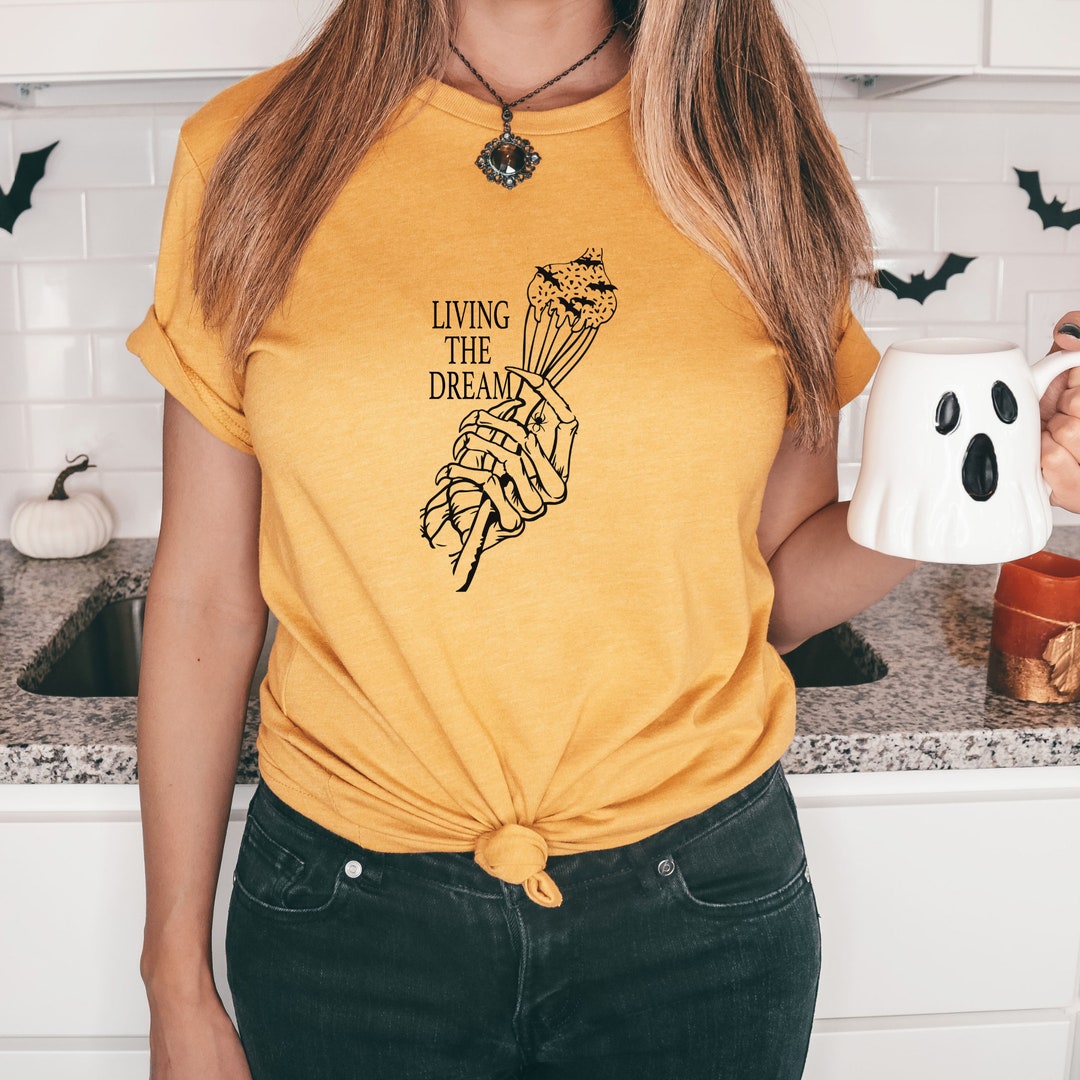 Living the Dream Skeleton Hand Spooky Baker Halloween - Etsy