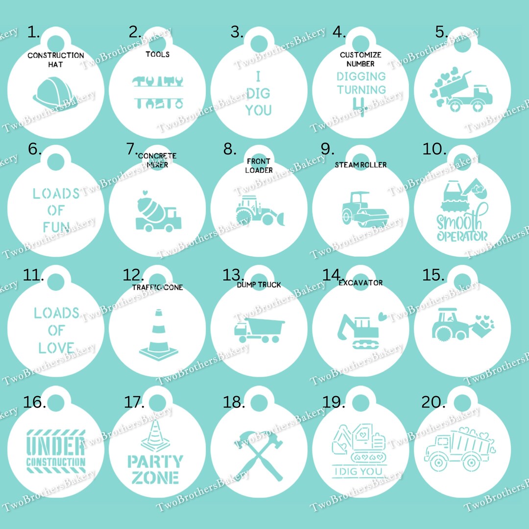 Construction Stencils | Construction Vehicle | Concrete Mixer | Front ...