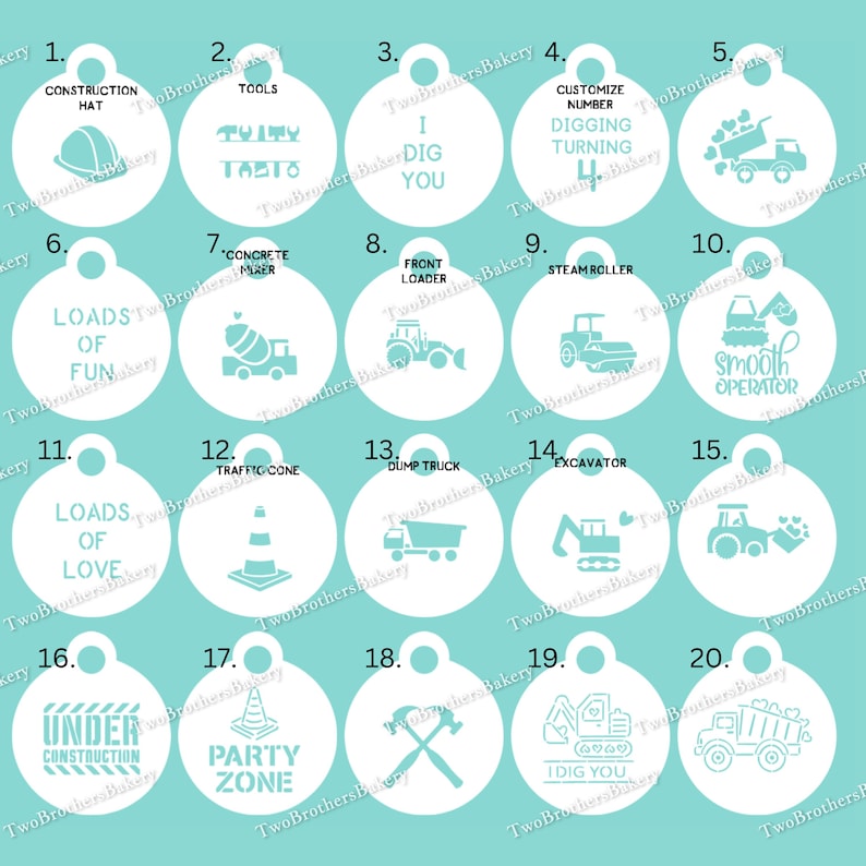 Construction Stencils | Construction Vehicle | Concrete Mixer | Front ...