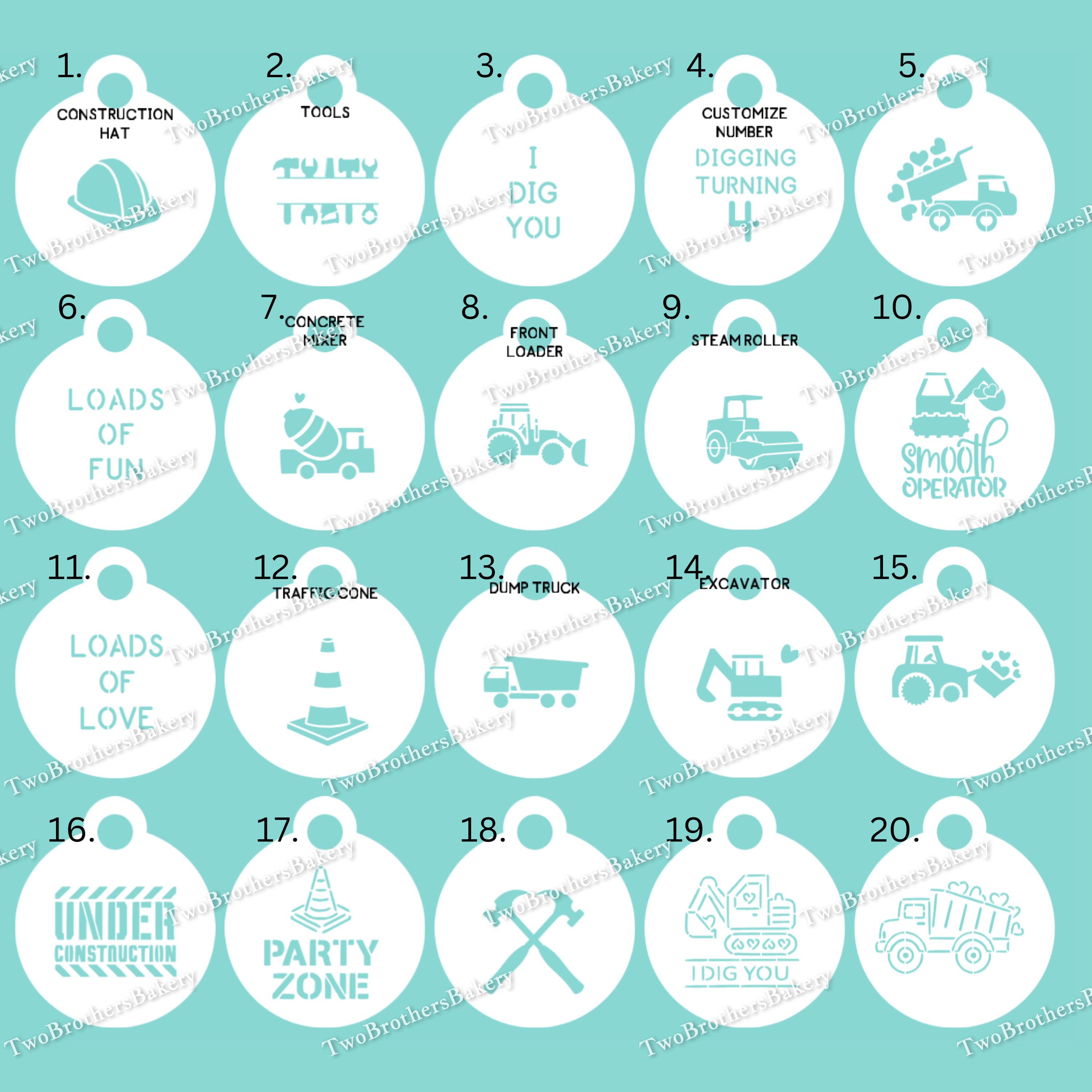 Construction Stencils | Construction Vehicle | Concrete Mixer | Front ...