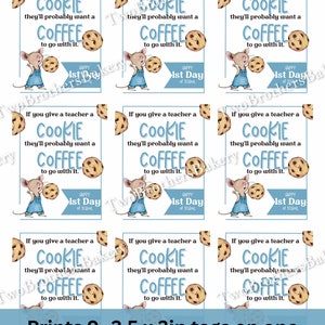 First Day of School Tag | Back to School Tags | Give a Mouse a Cookie ...