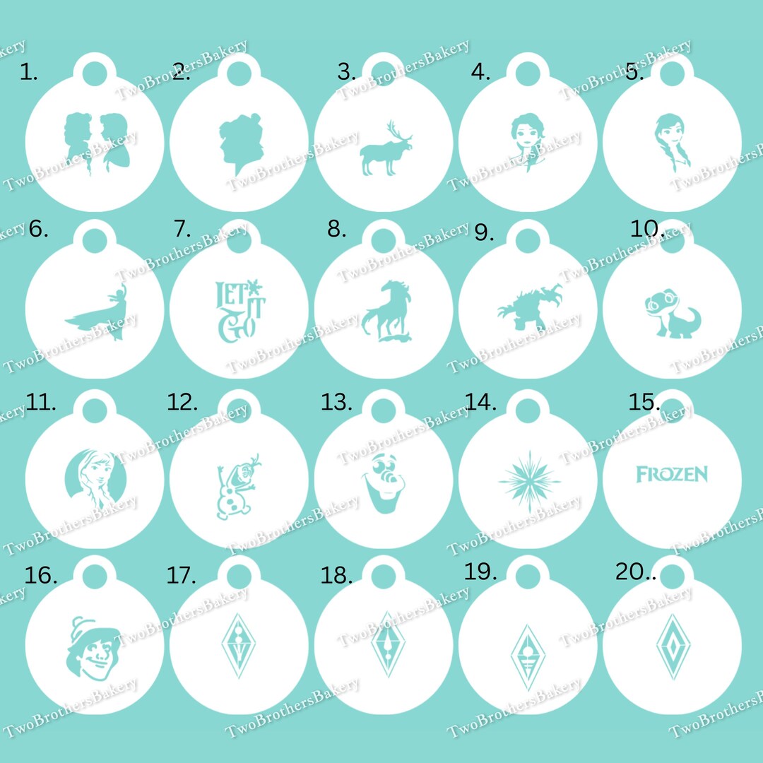 Frozen Cookie Stencils | Frozen Stencils | Olaf Stencils | Elsa ...