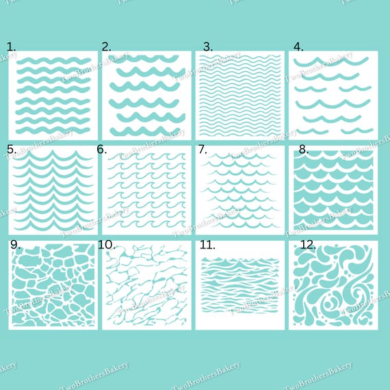 Lake Waves Stencil Wave Stencil, Ocean Stencil, Surf Stencil, Water