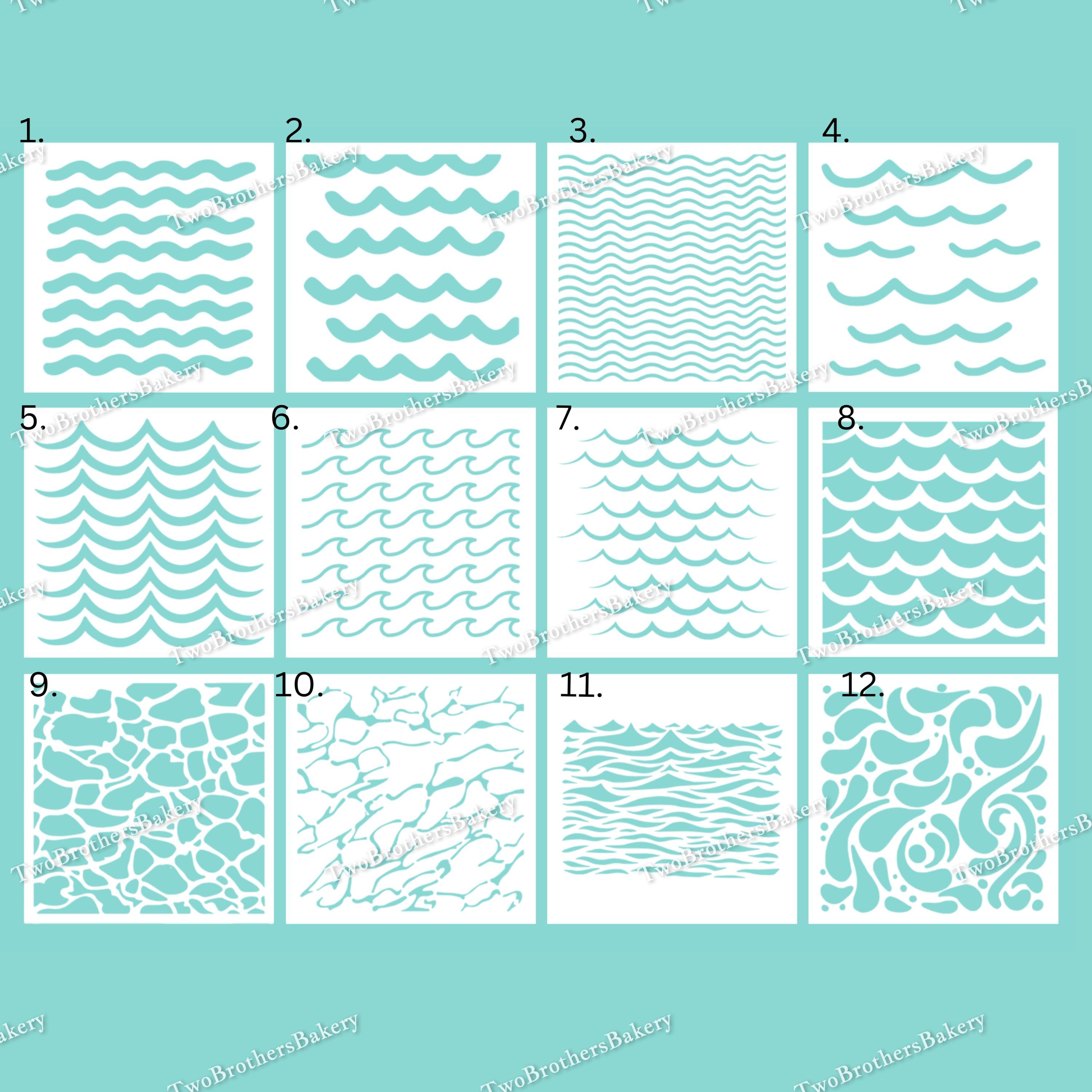 Water Stencils | Wave Stencils | Water Reflection Stencils | Pool Water ...