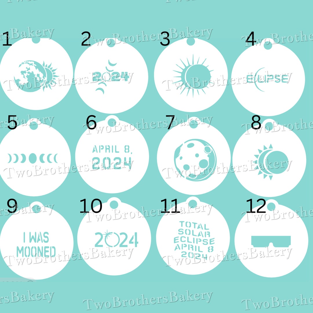 Solar Eclipse Stencils, Eclipse 2024, Path of Totality, April 8 2024, I Was Mooned, Eclipse ...