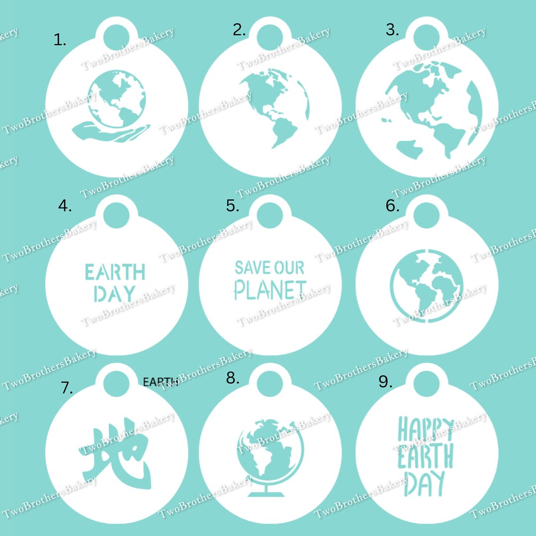 Earth Day Cookie Stencils | Happy Earth Day | Planet Earth Stencils ...