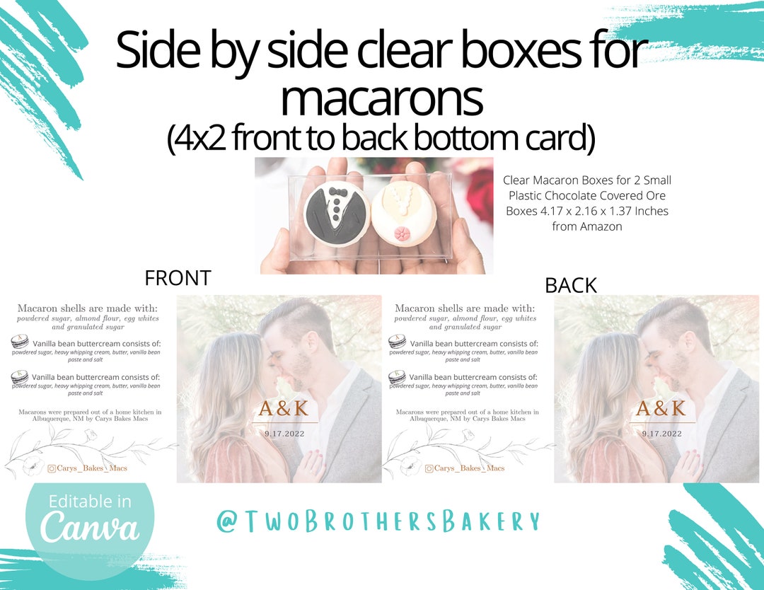 Macaron Flavor Card | Macaron Care Card | Macaron Packaging | Macaron ...