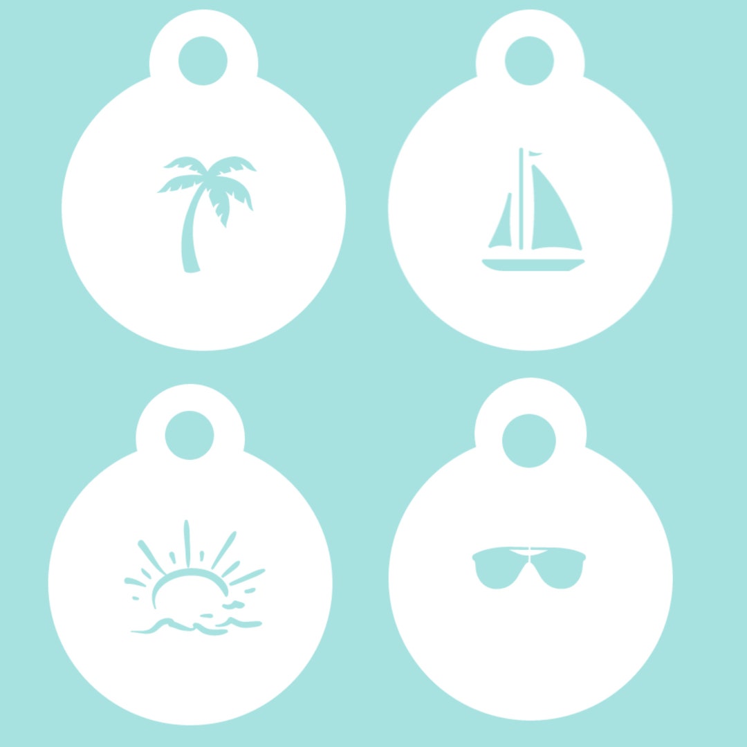 Beach Stencils Ocean Stencils Beach Theme Cookies Beach Partry ...