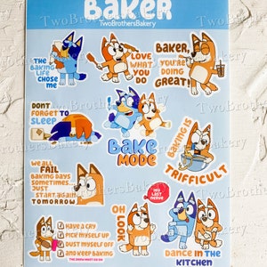 Bluey Stickers Baking Stickers Stickers for Mom Stickers for Bakers ...