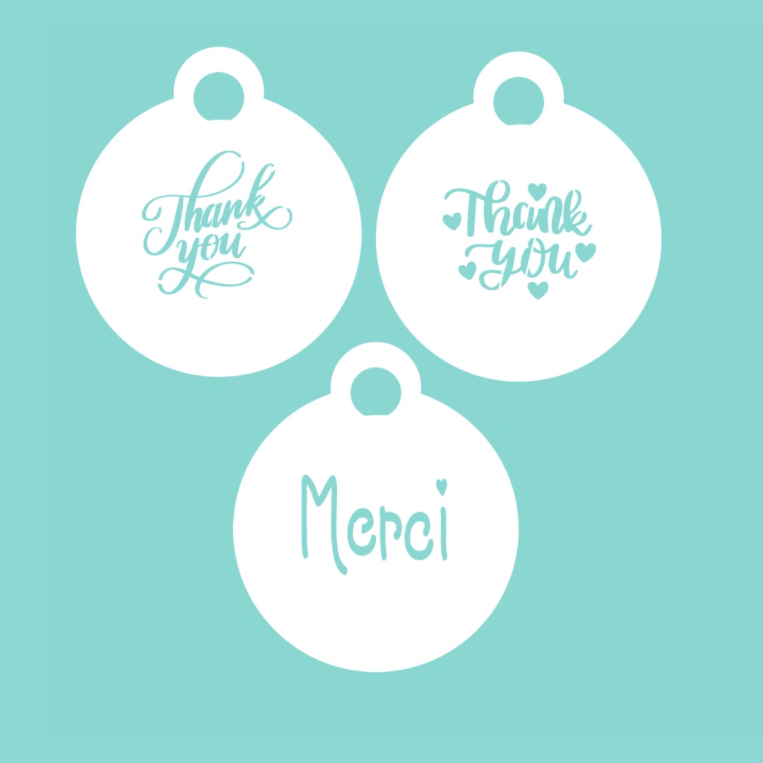 Thank You Stencils Macaron Stencils Cookie Stencils Custom Stencil ...