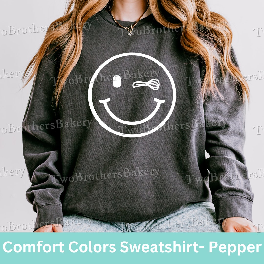Smiley Baker Sweatshirt Smiley Baker Winky Face Baking Sweatshirt Gift ...