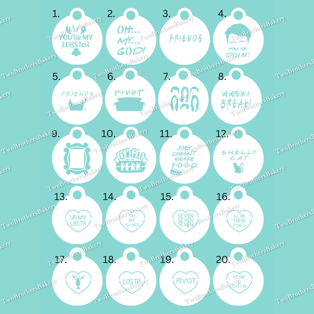 Friends Stencils | Lobster Stencil | Monica | Ross | Chandler Bing ...