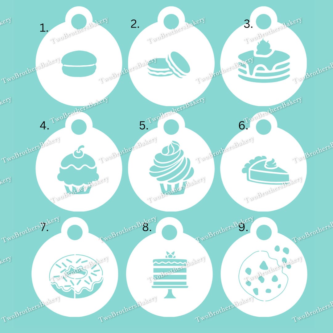 Macaron Shape Stencils | Cookie Design Stencils | Cupcake Shape ...