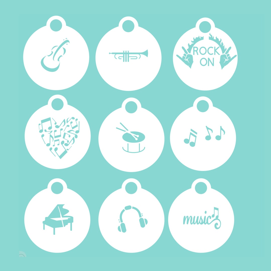 Music Stencils Guitar Stencil Trumpet Stencil Musical Stencils Birthday ...