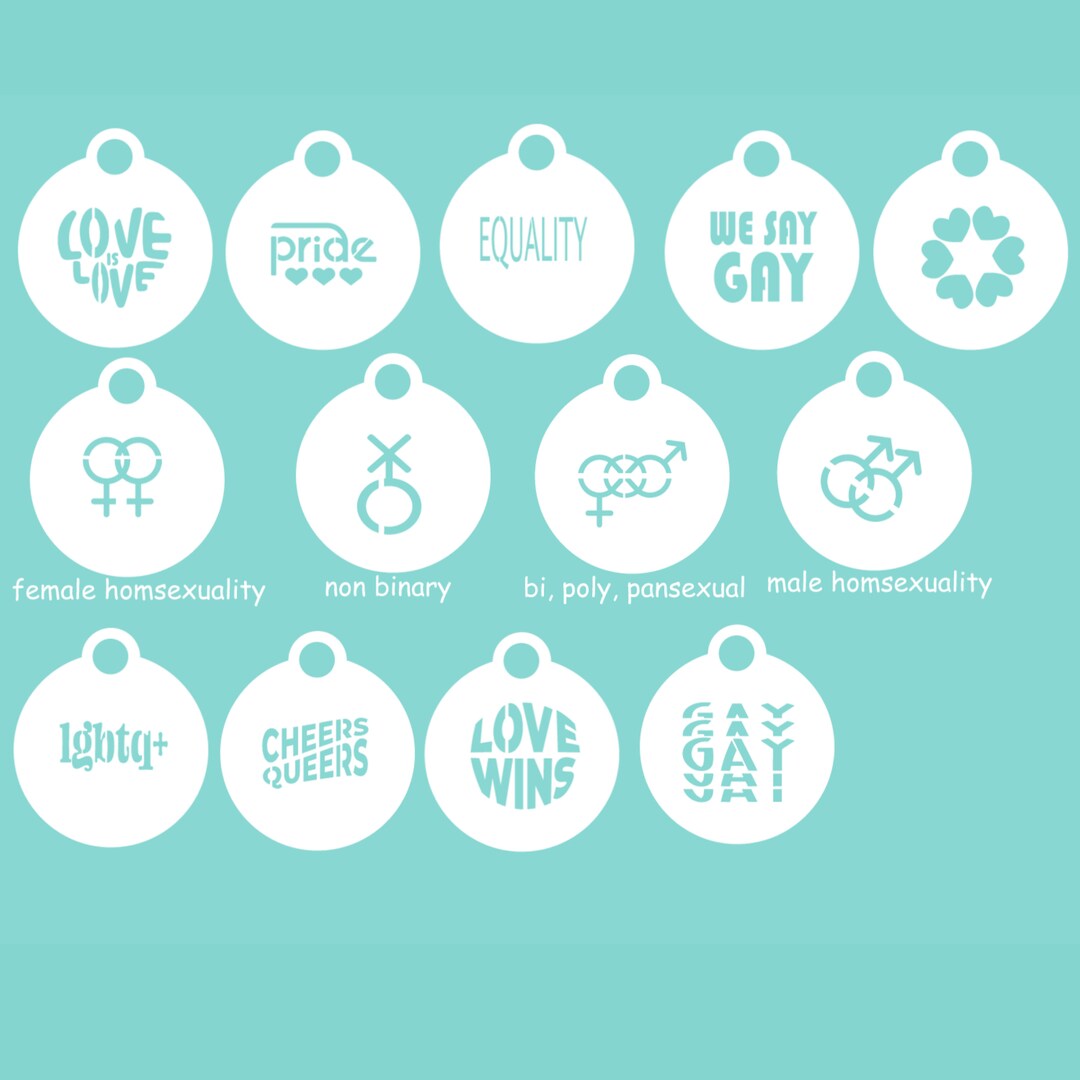 Pride Macaron Stencils Pride Month Pride Stencils Cupcake Stencils ...
