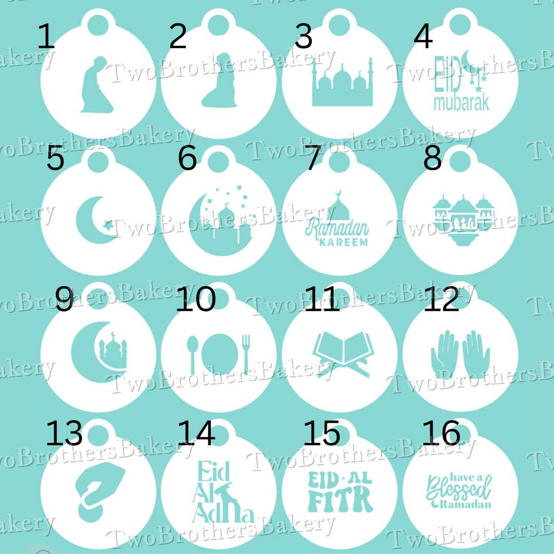 Ramadan Macaron Stencils EID Stencils Mubarak Stencils Ramadan Kareem ...