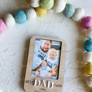 Fathers Day Fridge Magnet Photo Frame, Fathers Day Gift, Gift for Dad ...