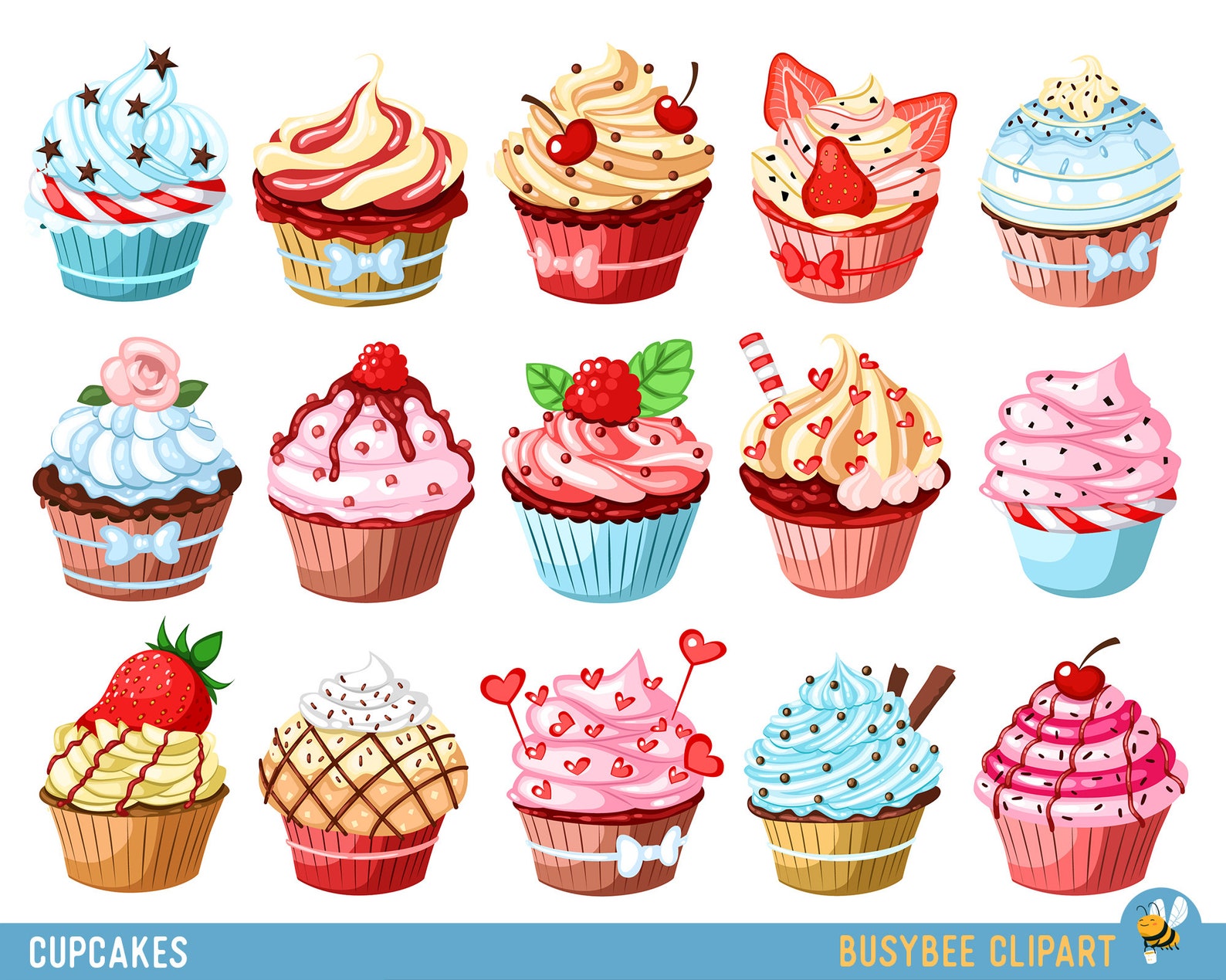 Cupcakes Clipart Digital Cupcake Clip Art Cupcake Digital Illustration ...