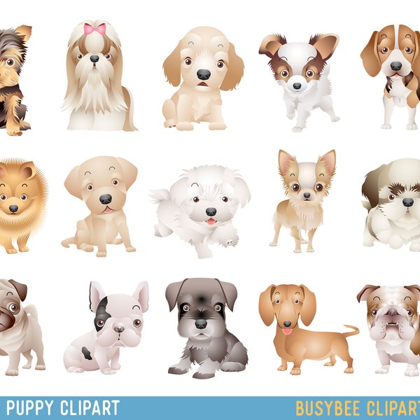 Cute Dog Clipart - Etsy