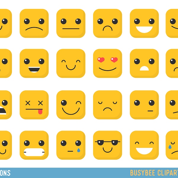 Emoticon Clip Art - Etsy