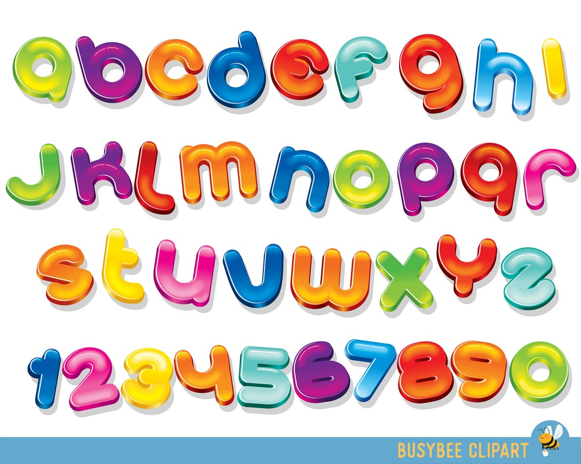 Colourful Alphabet Clipart Color Alphabet Digital Alphabet Letters ...