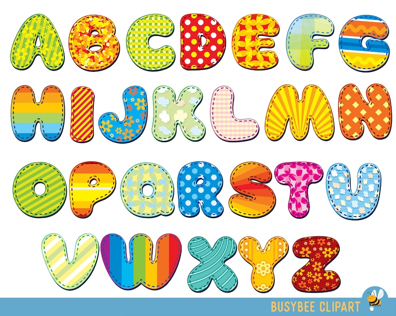 Alphabet Clipart Color Alphabet Digital Alphabet Letters Clipart ...