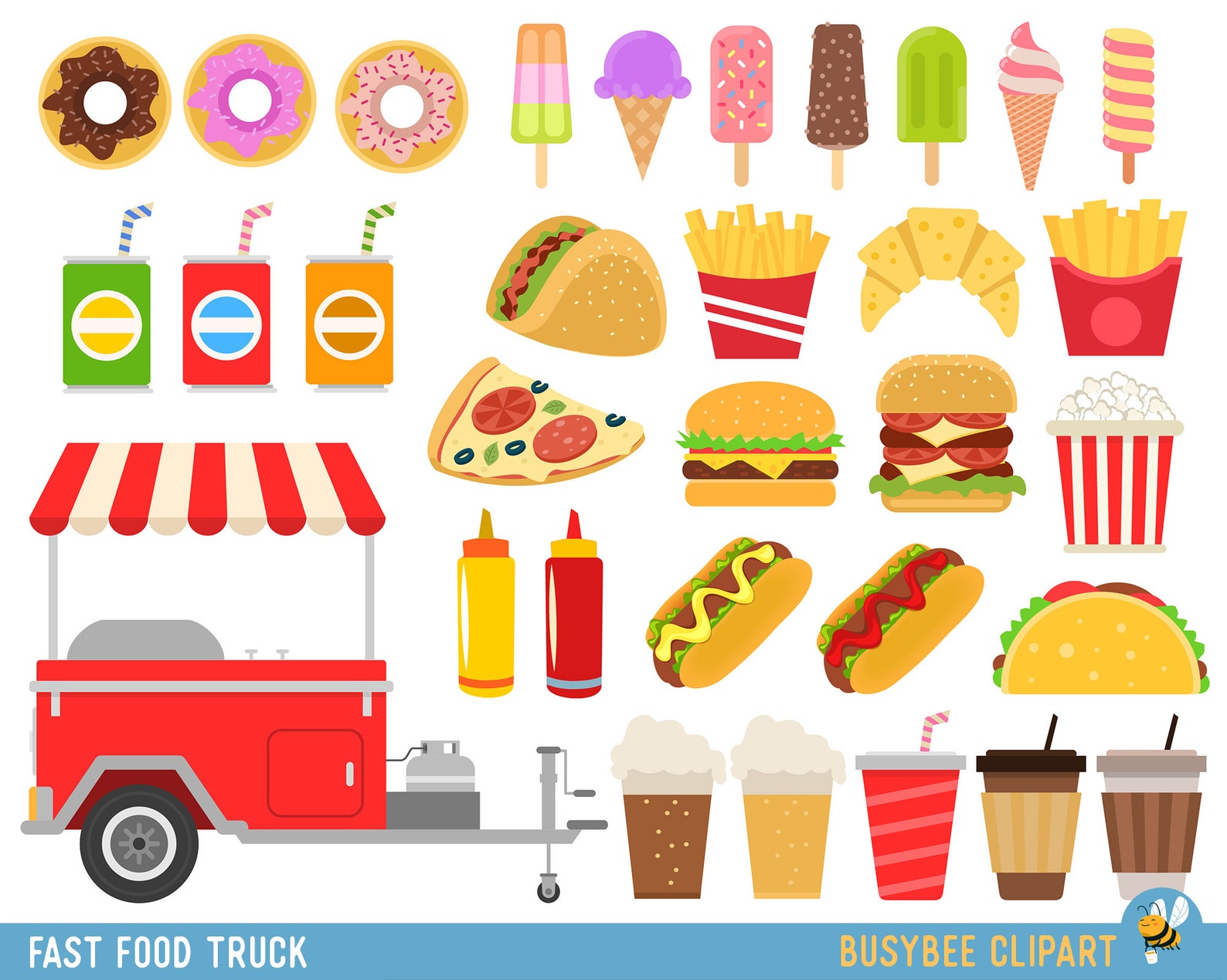 Fast Food Clipart Hamburger Clip Art Coffee Clip Art Food Vector ...