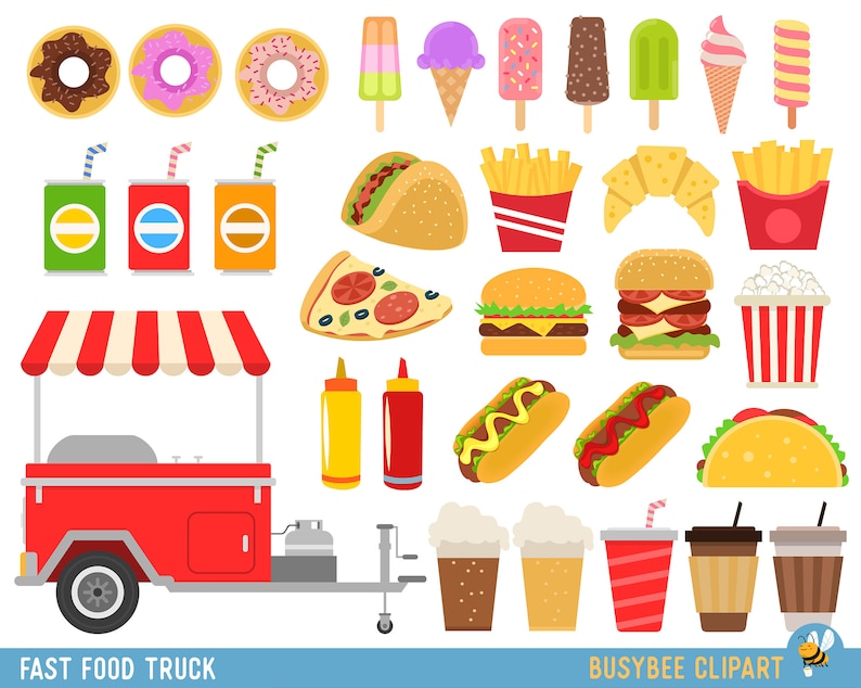 Fast Food Clipart Hamburger Clip Art Coffee Clip Art Food Vector ...