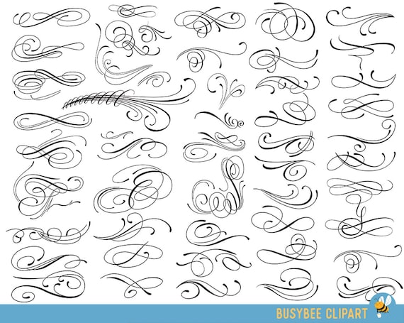 Swirls Clipart Digital Swirls Clip Art Vector Swirls Photoshop - Etsy