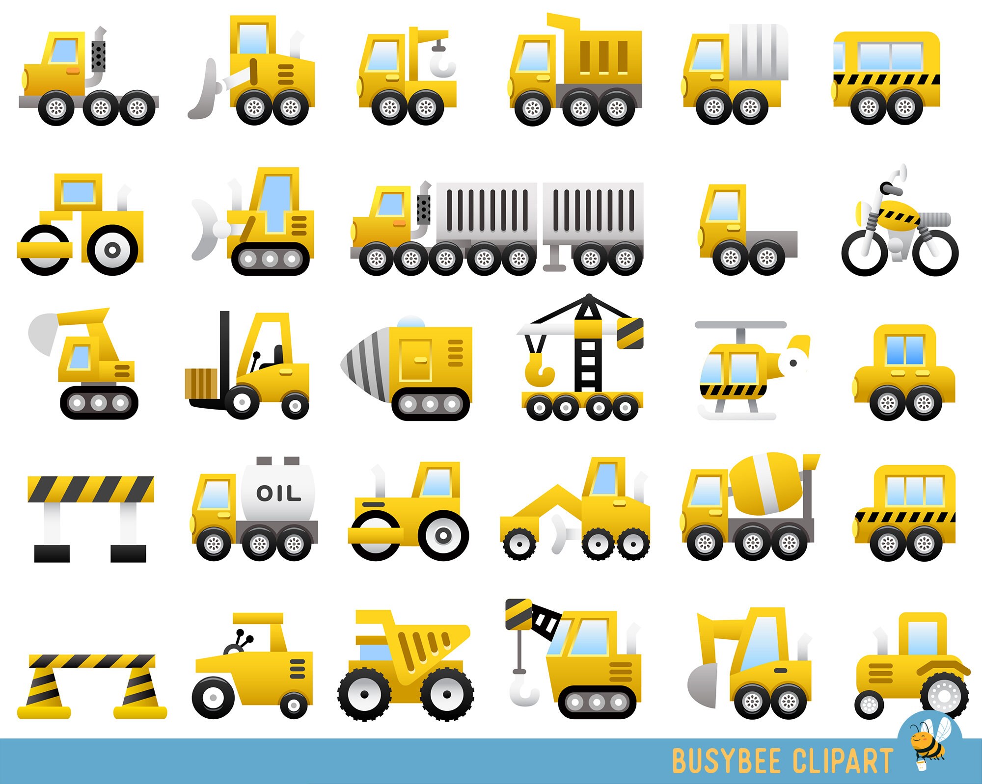 Construction Digital Clipart CONSTRUCTION CLIPART, Trucks Clipart, Dump ...