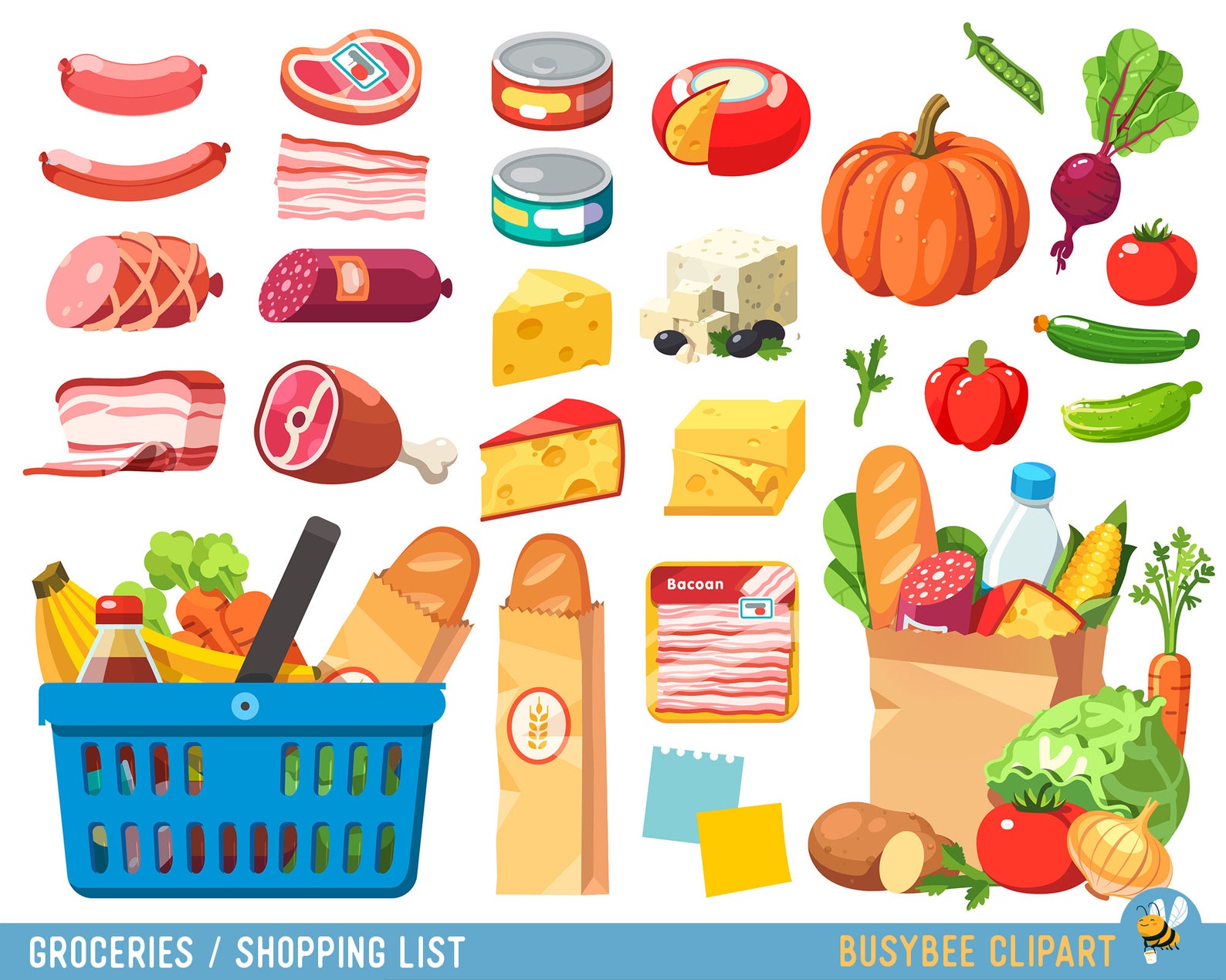 Grocery Clipart Shopping Clipart Food Clipart Dinner Clipart Cheese ...