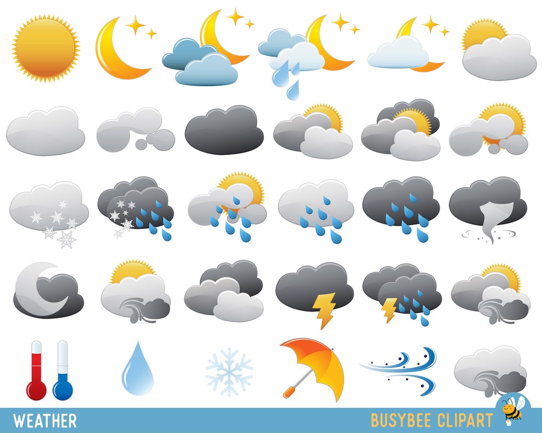 Weather Clipart Clip Art , Weather Forecast Digital Images, Cute ...
