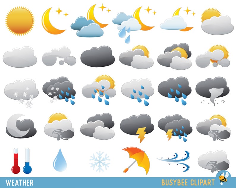 Weather Clipart Clip Art , Weather Forecast Digital Images, Cute ...